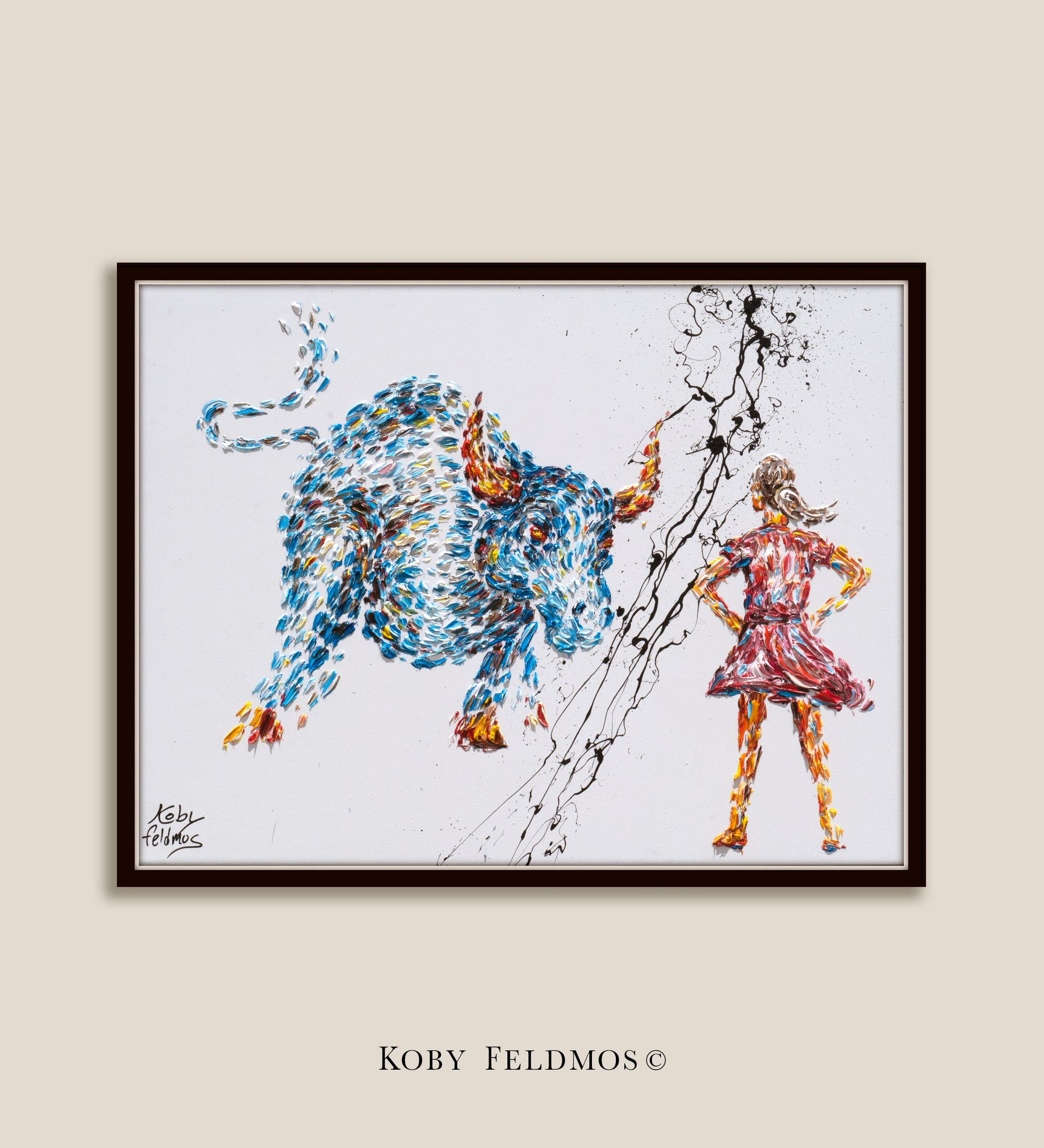 Girl Vs. Bull 40" – Koby Feldmos Store